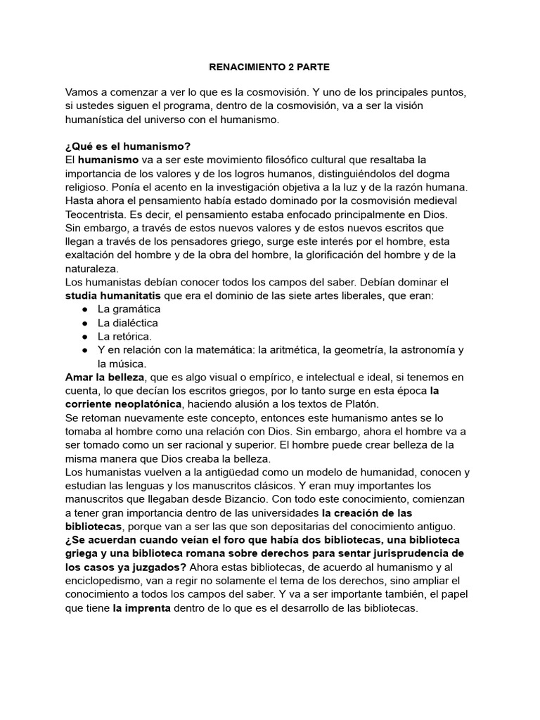 Renacimiento 2 Parte | PDF | Perspectiva (Gráfica) | Renacimiento