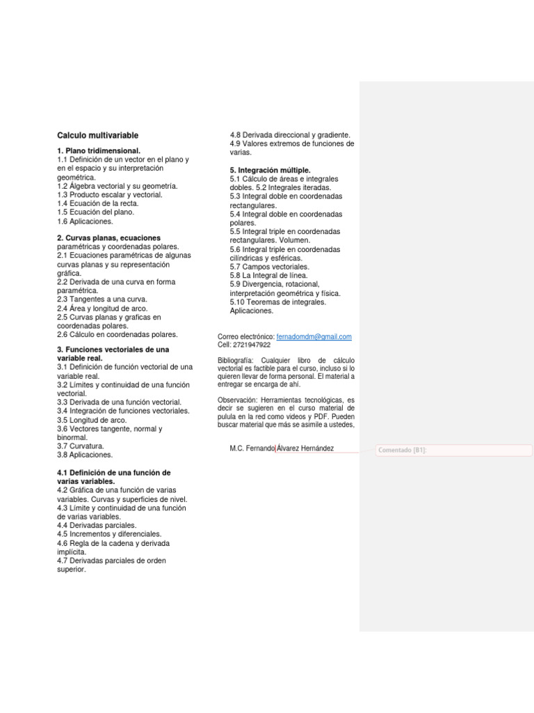 Cálculo Multivariable: Conceptos y Aplicaciones | PDF | Integral | Vector Euclidiano