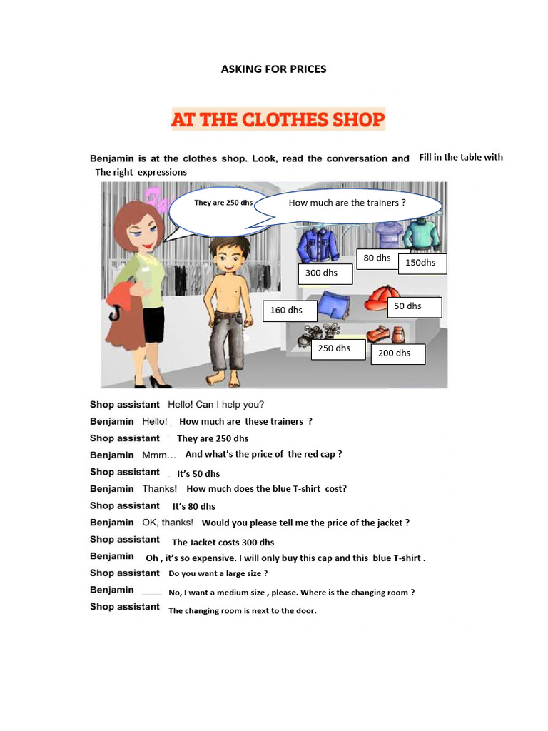 Asking For Opinion and Prices | PDF | Clothing | Fashion