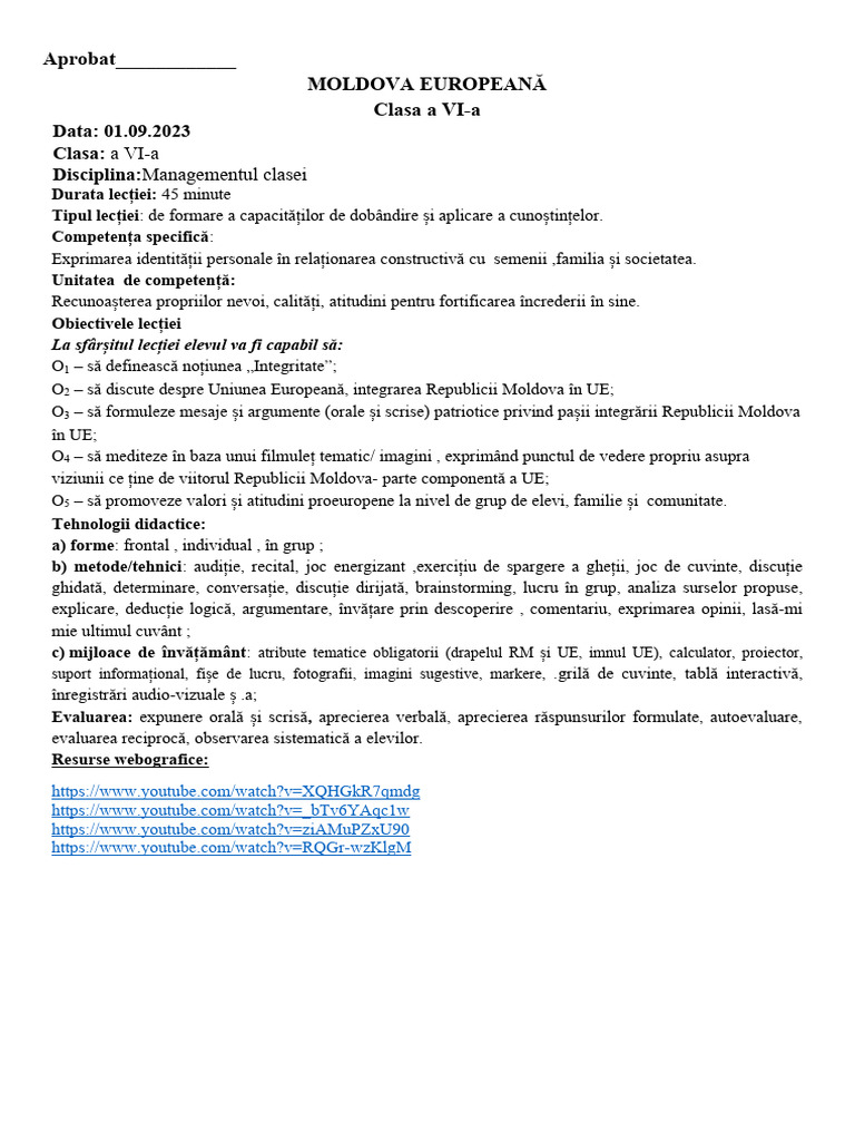 Prima Lectie de 1 Septembrie | PDF