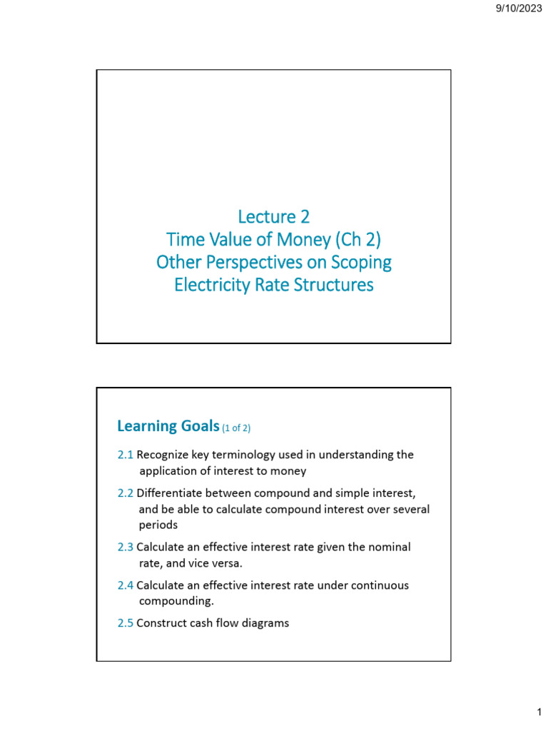 Lecture 2 | PDF | Interest | Time Value Of Money
