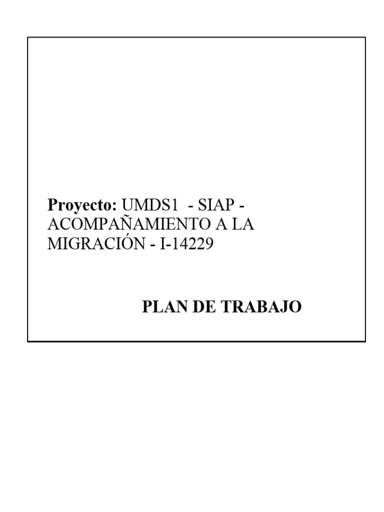 3.DST-F22 Plan de Trabajo - Migración | PDF | Gobierno | Programas sociales