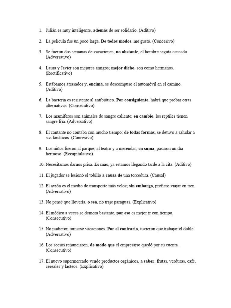 Ejemplos de Oraciones Causales y Conectores | PDF