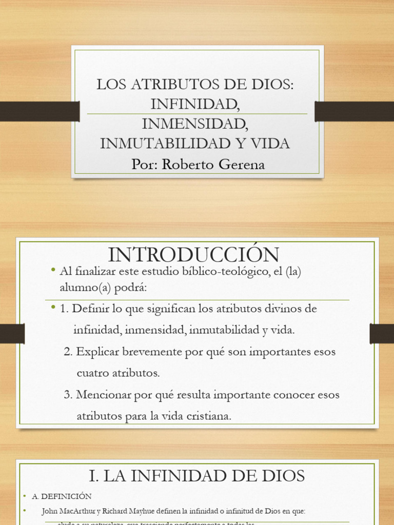 LOS ATRIBUTOS DE DIOS (Continuación Por Roberto Gerena) | PDF | Dios ...