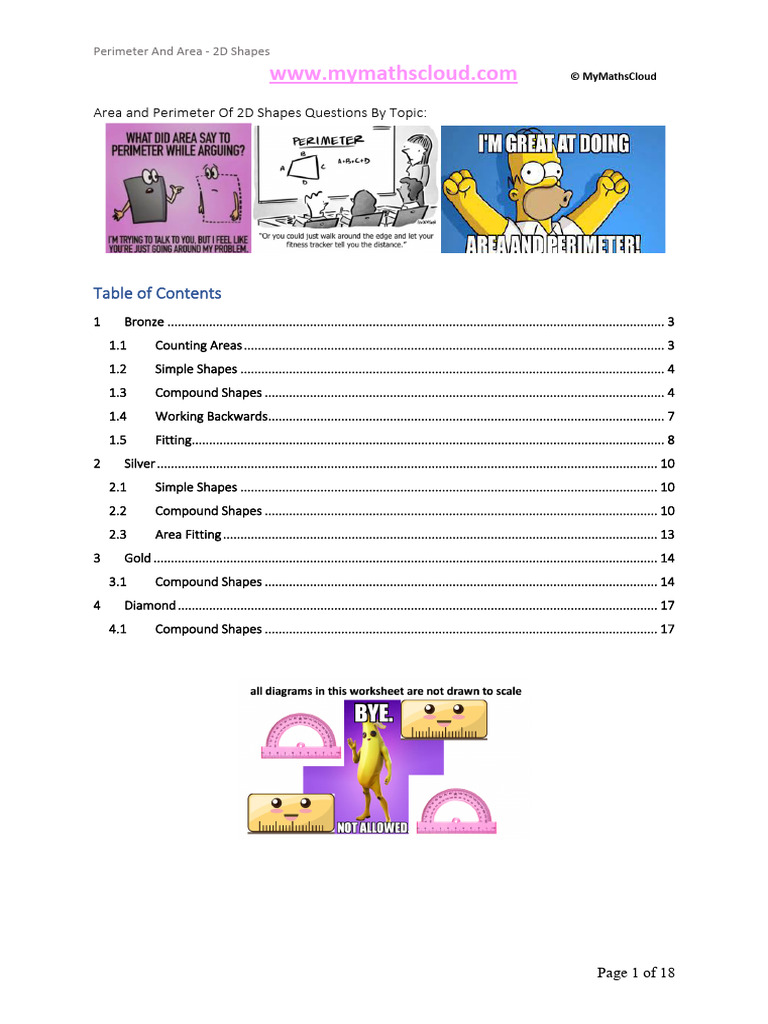 11+ Area and Perimeter Questions by Topic | PDF | Area | Rectangle