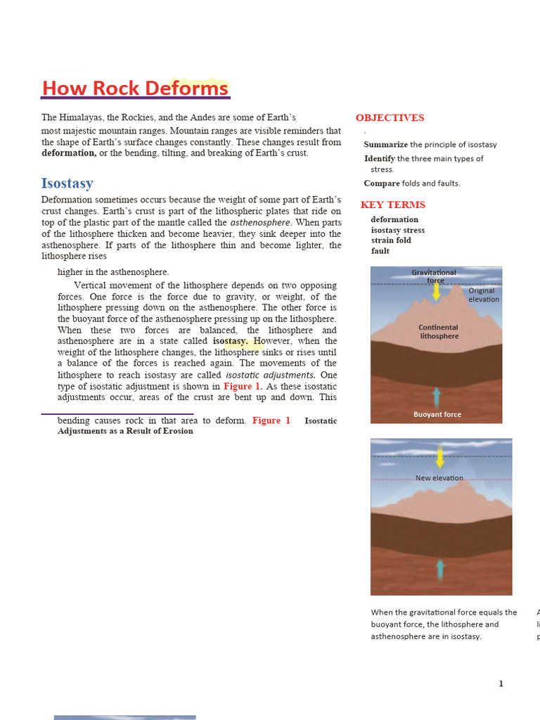 Isostasy And Crustal Deformation Pdf Fault Geology Plate Tectonics