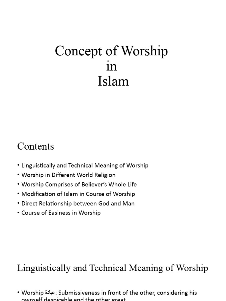Concept of Worship in Islam | PDF