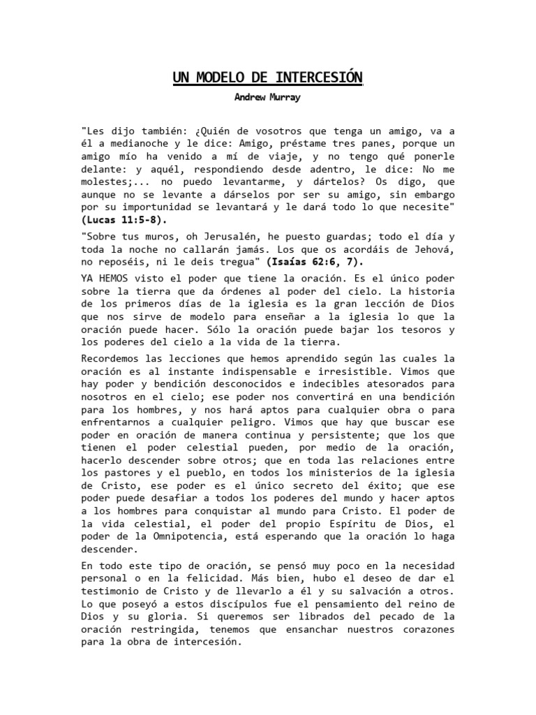 El Poder de la Intercesión | PDF | Oración | Intercesión