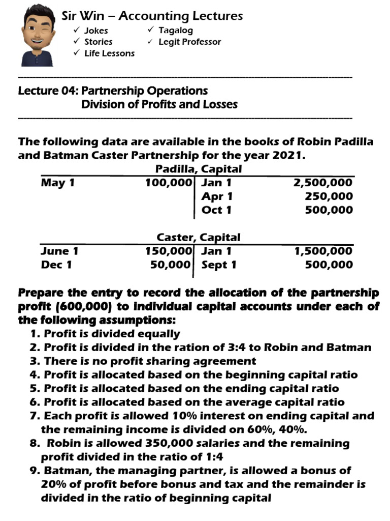 9 Lec 04 Partnership Operations | PDF