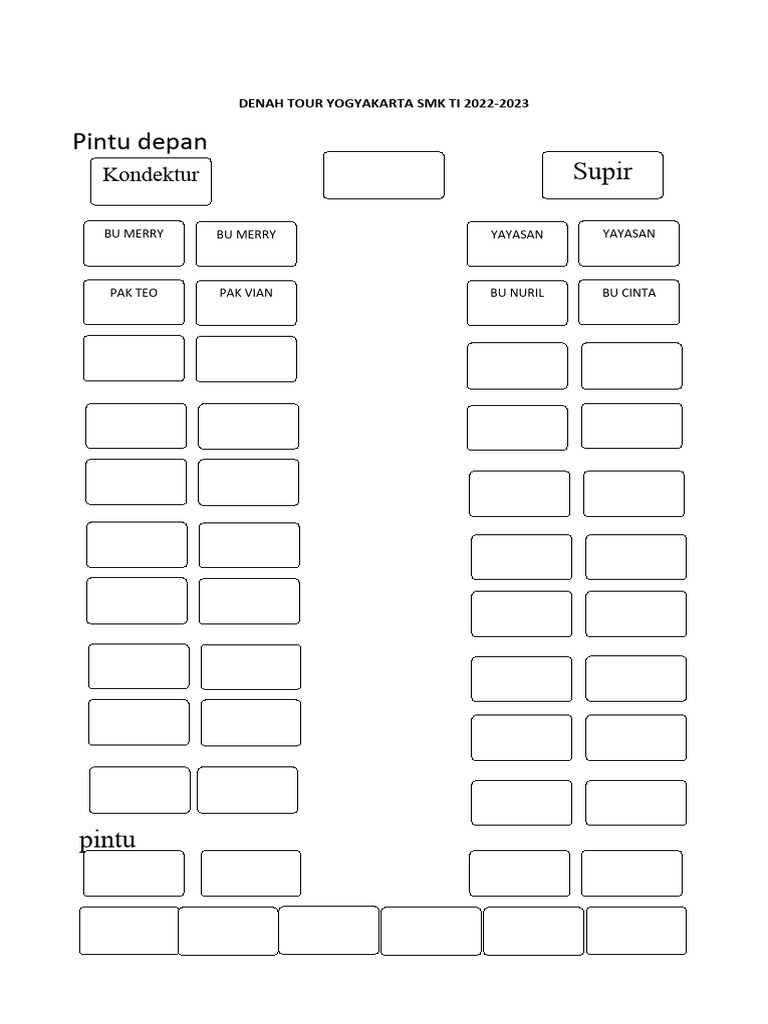 Denah Duduk Bus 50 Seat | PDF