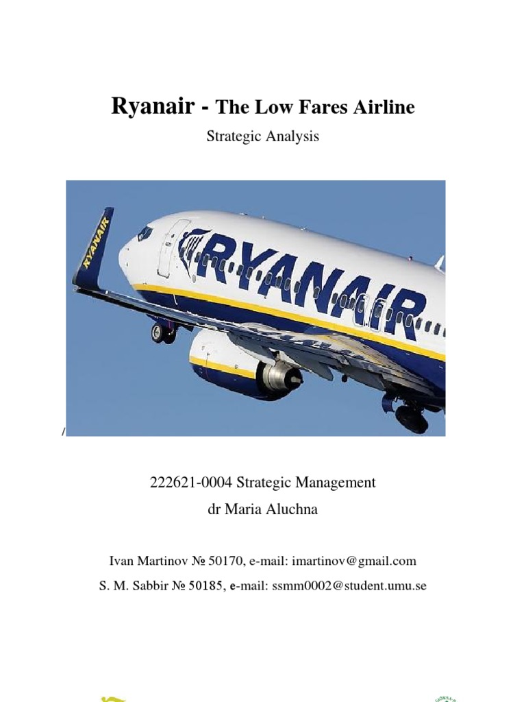 Ryanair Strategy Analysis | PDF | Low Cost Carrier | Airlines