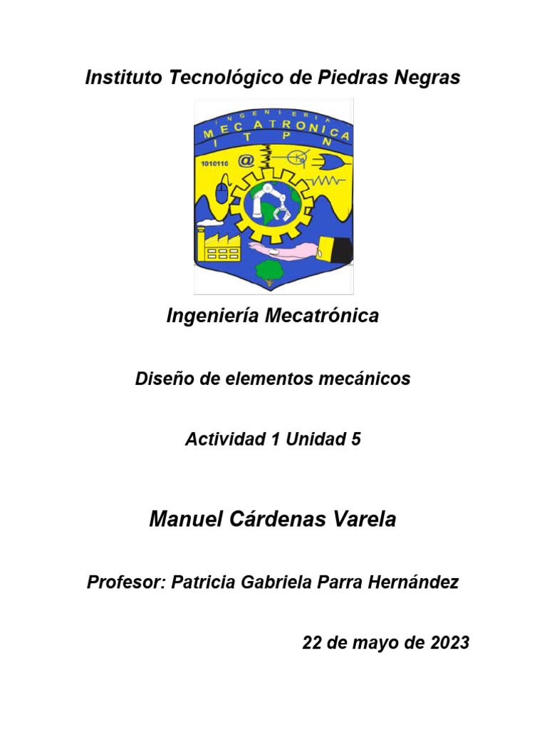Act 1 U5 | PDF | Mecánica | Máquinas