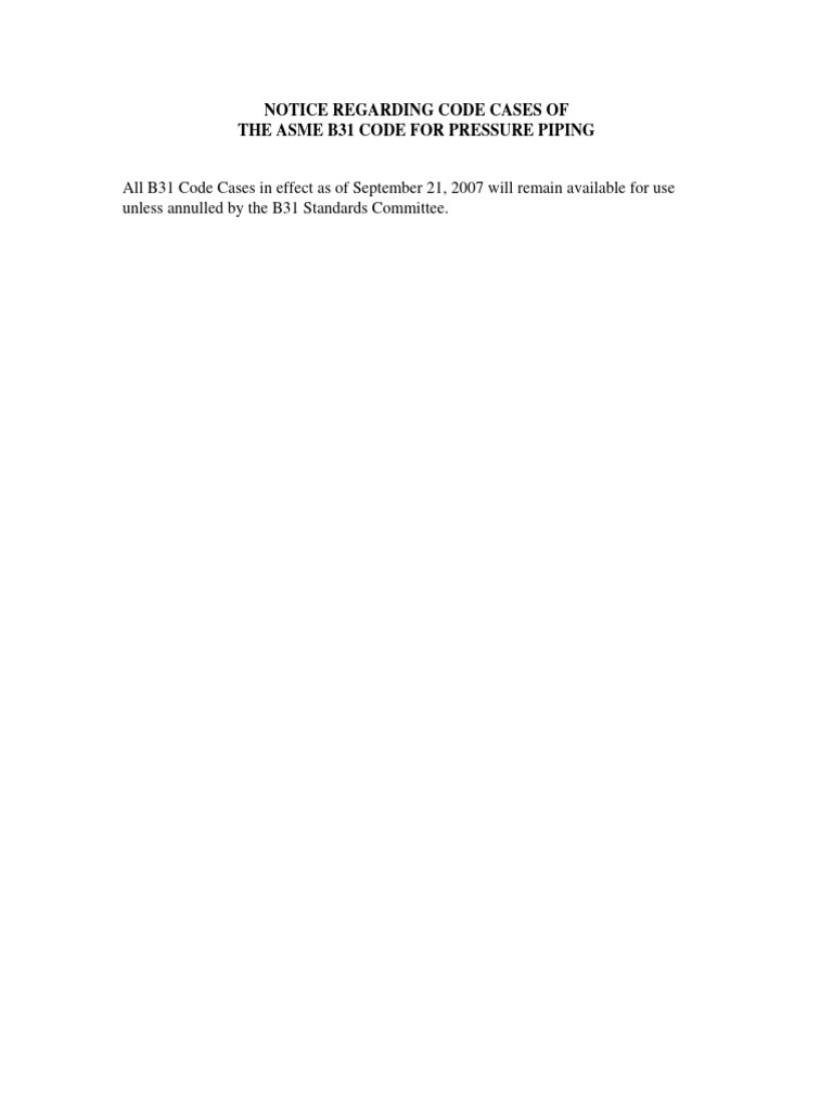 B31.3 Code Case Notice | PDF