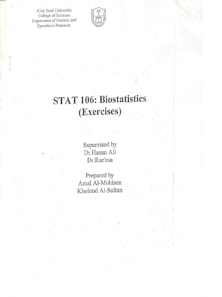 Exercises 106 Stat | PDF