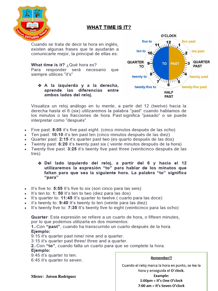 What Time Is It | PDF