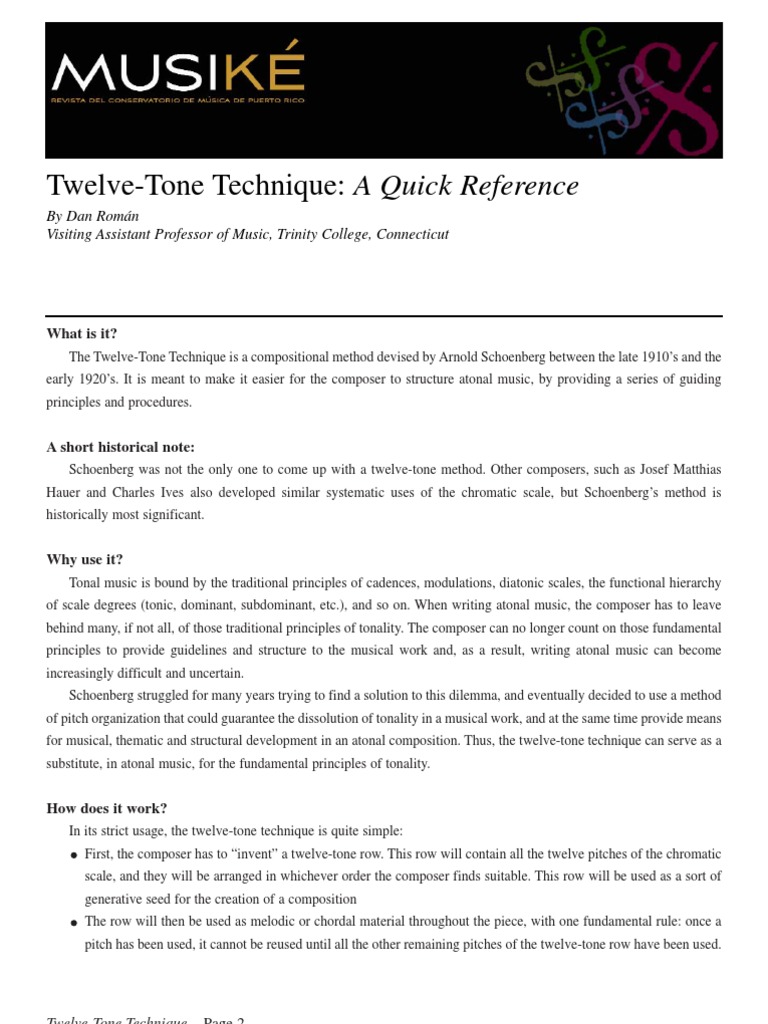 Understanding the Twelve-Tone Technique | PDF | Pitch (Music) | Musical ...