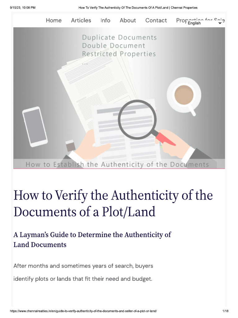Guide To Determine Authenticity of Land Documents in TN | PDF