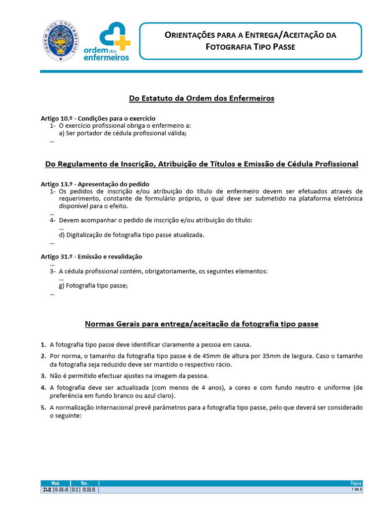 Orientações para Foto Tipo Passe | PDF | Cor | Olho