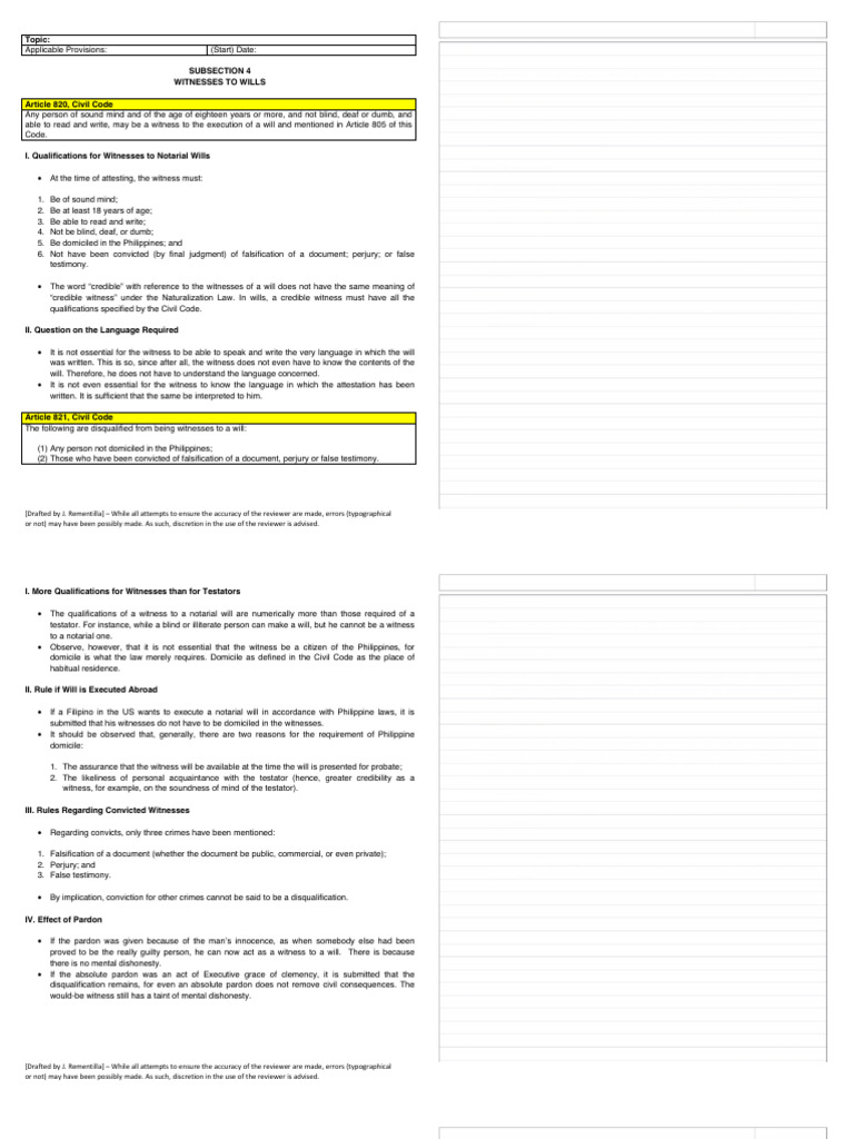 03 Module 2 Part 2 Module 3 Part 1 Articles 820 837 Pdf Will And Testament Witness 