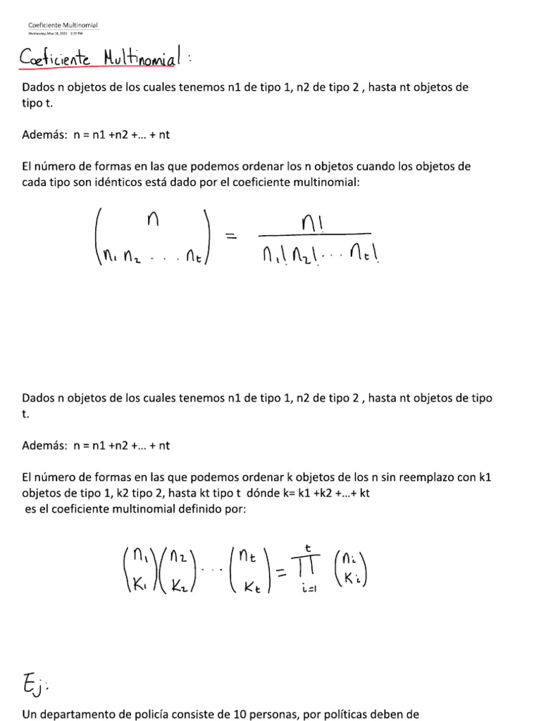 Coeficiente Multinomial | PDF