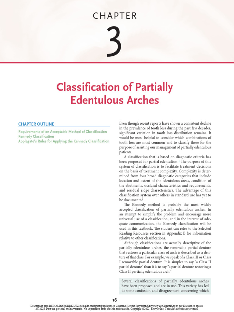 3 Classification of Partially Edentulous Arches | PDF | Medical ...
