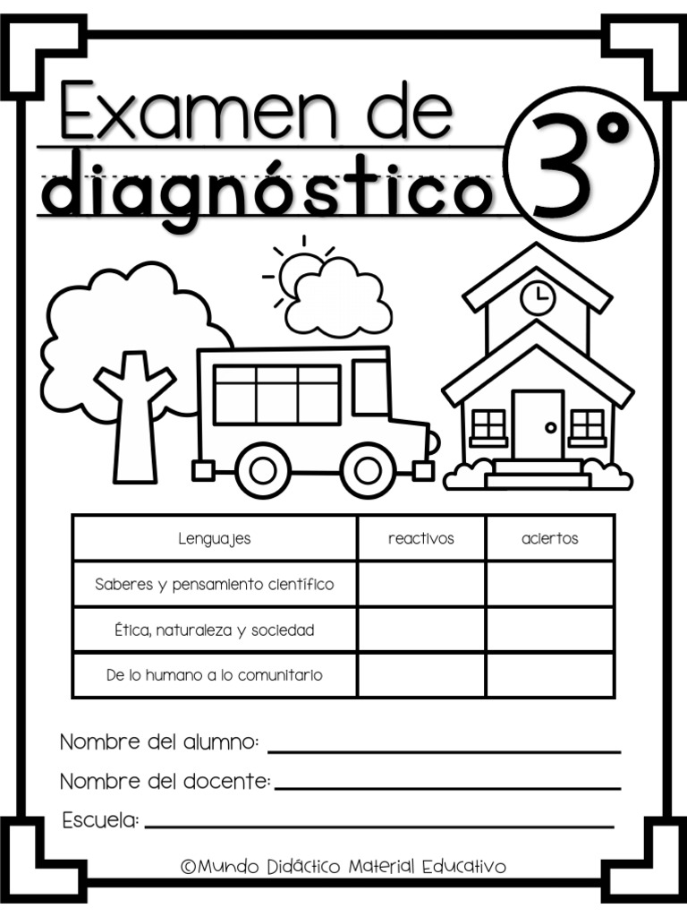 54. Examen Diagnostico Tercero (1) | PDF