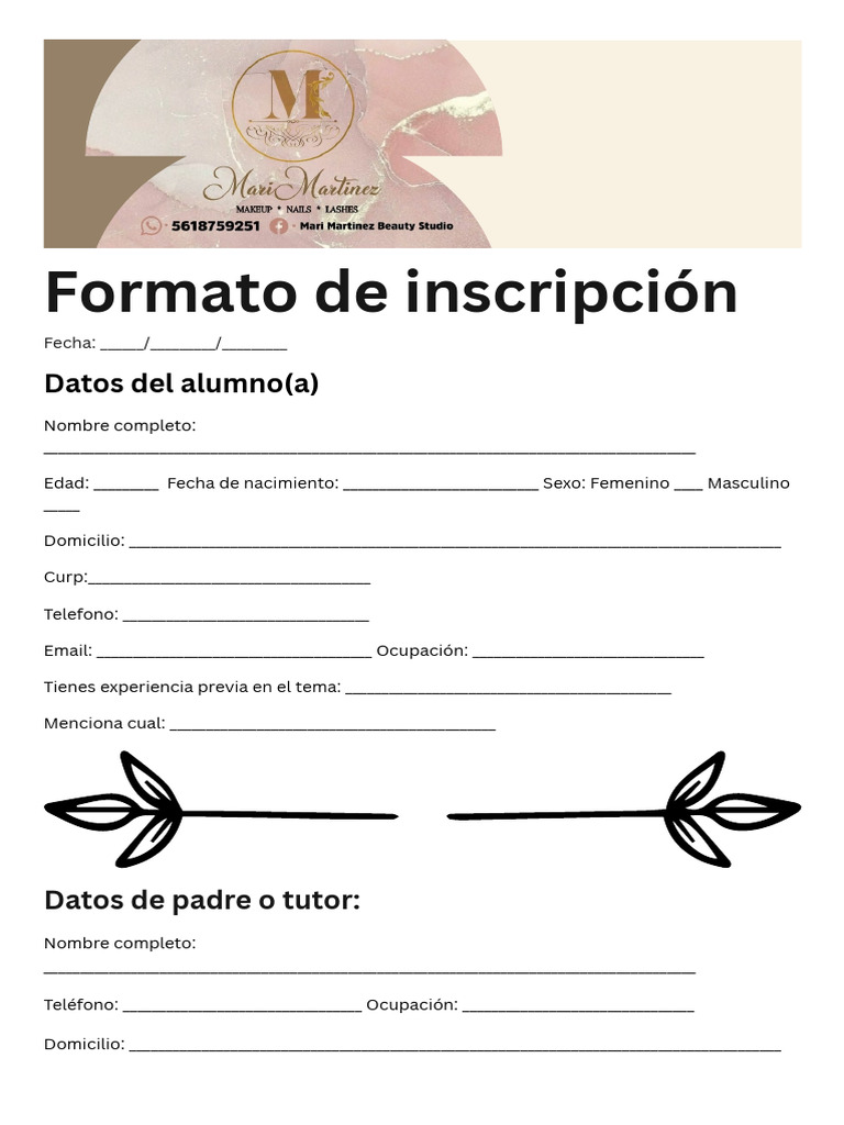 Formato de Inscripción Para Curso | PDF