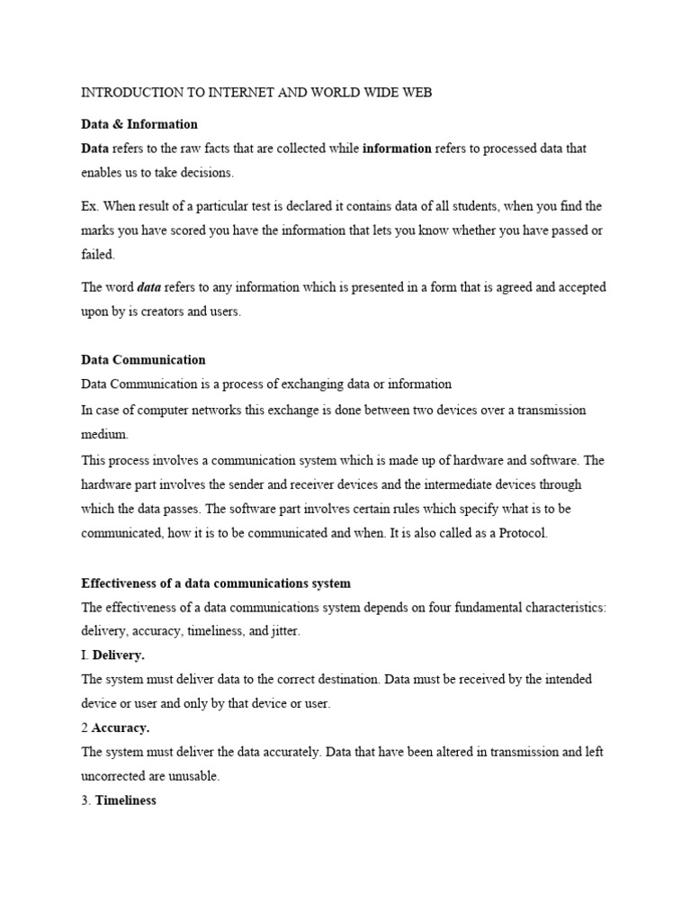 Lesson 1-Basics of Internet and The World Wide Web | PDF | World Wide Web | Internet & Web