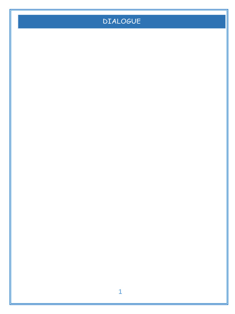 Dialogue About Healthy Habits | PDF