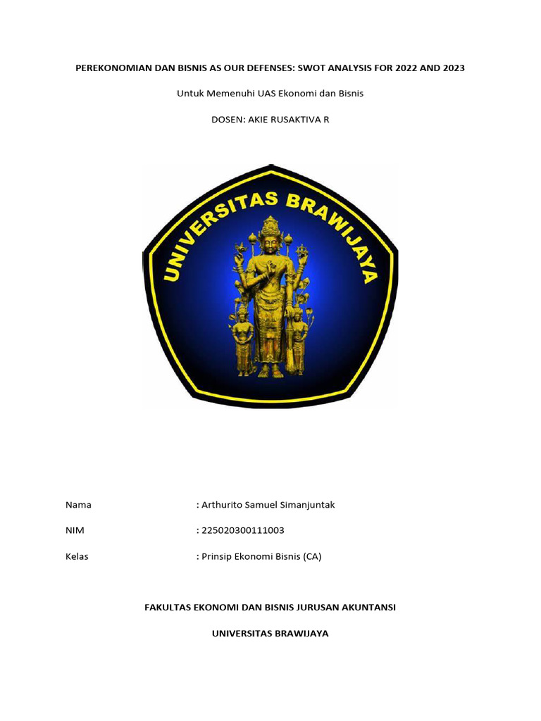 Arthurito Samuel Simanjuntak - CA - UAS PEB 2022 | PDF | Politik