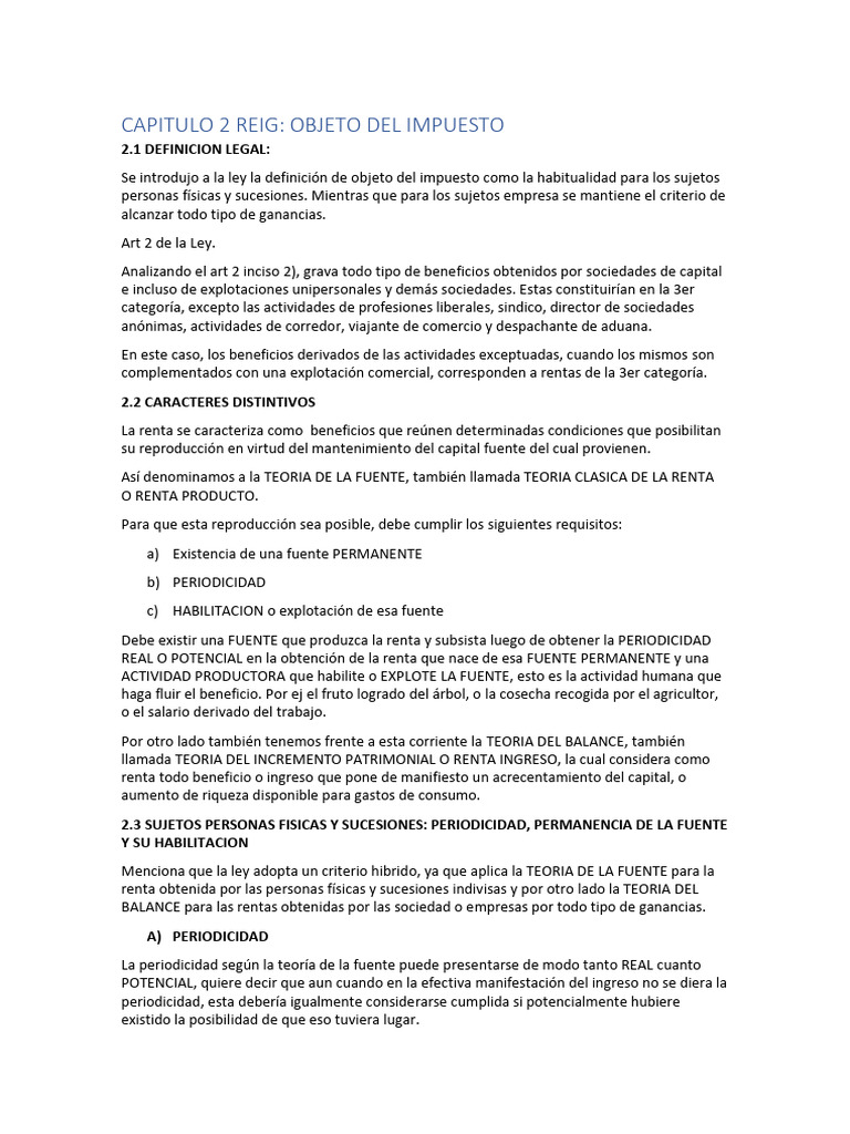 Resumen Reig | PDF | Impuestos | Impuesto sobre la renta
