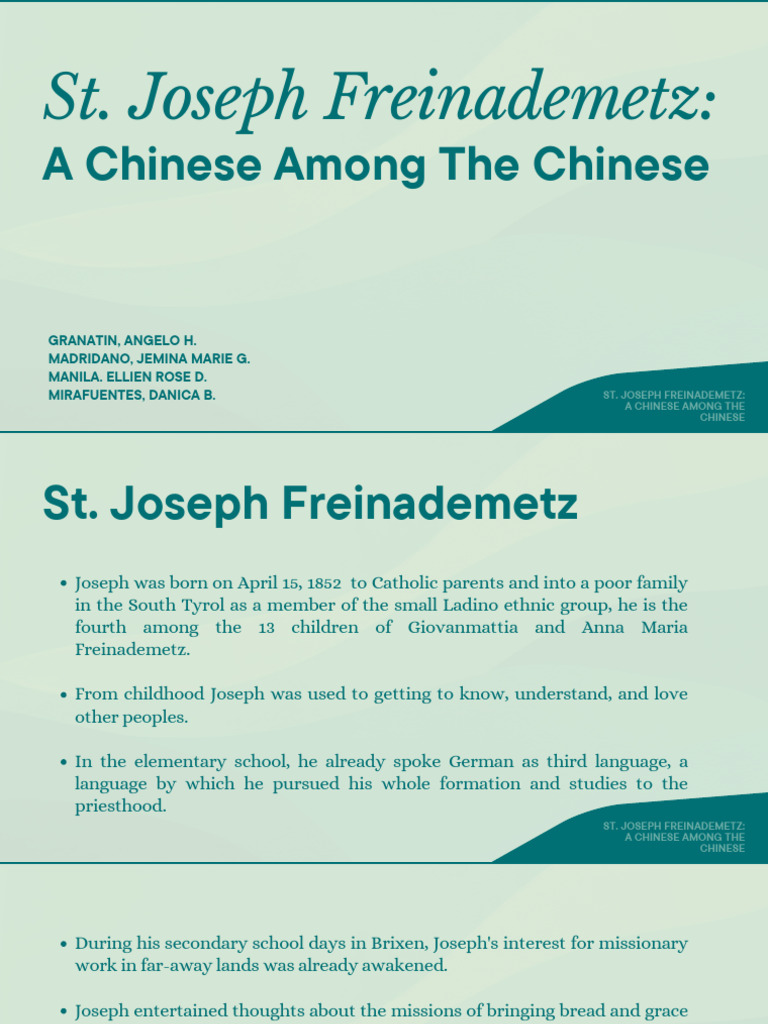 St. Joseph Freinademetz | PDF