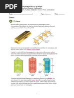 Prisms: Volume and Surface Area Worksheet | PDF | Volume | Area