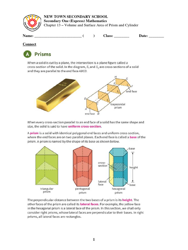 25 Chapter 13 Volume and Surface Area of Prism and Cylinder | PDF ...