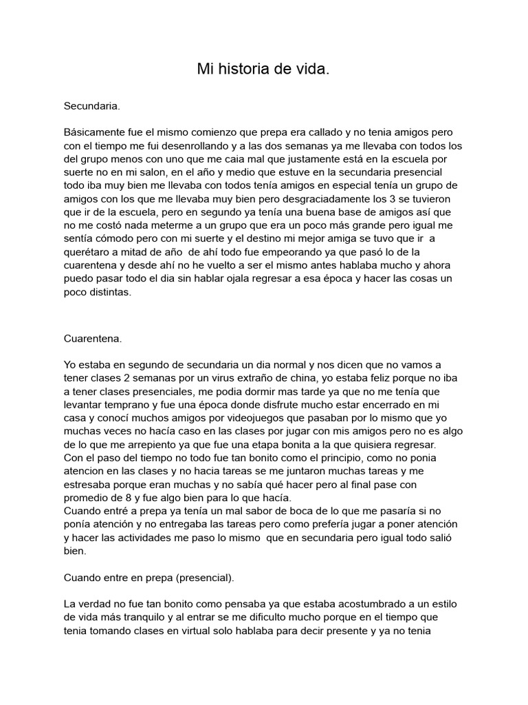 Mi Historia de Vida | PDF