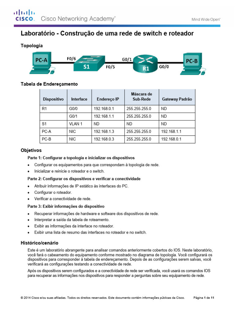 6.4.3.5 Lab - Building A Switch and Router Network | PDF | Roteador ...