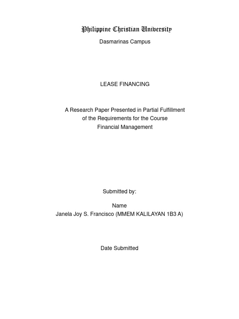 Activity 1 Janela Joy Francisco Mmem Kalilayan 1B3 A | PDF | Lease ...