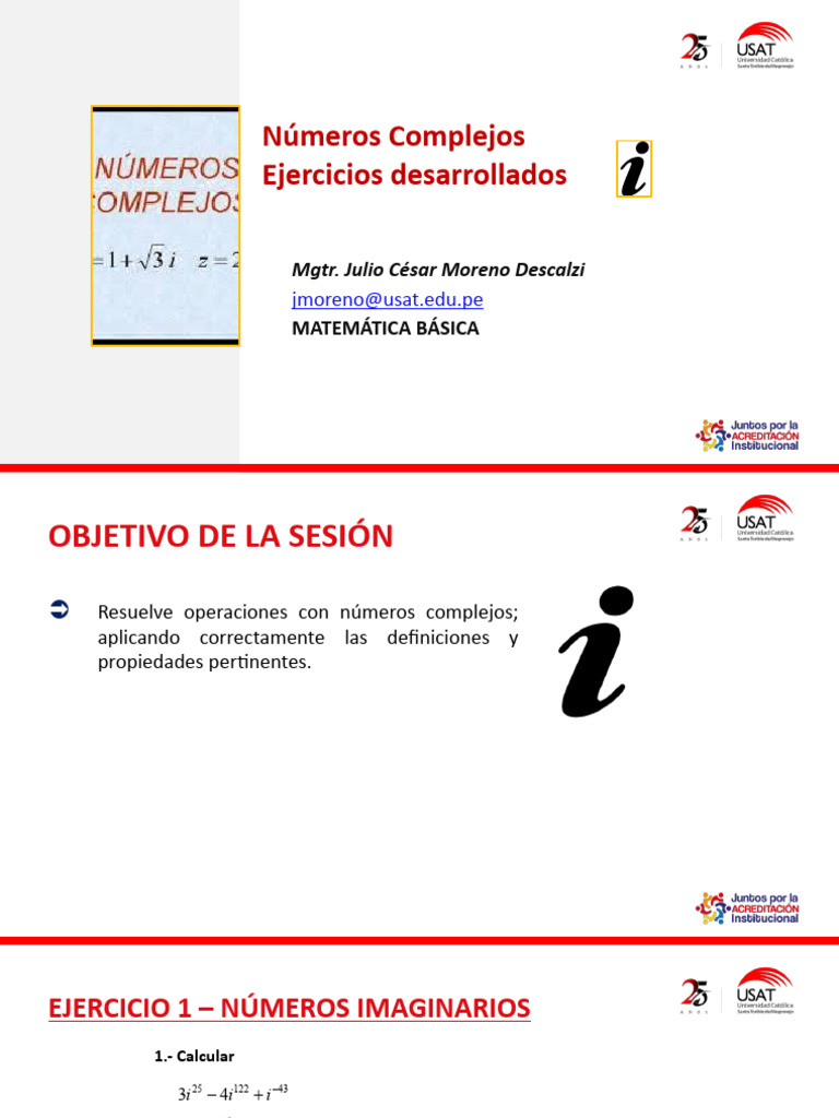 Ejercicios de Números Complejos | PDF | Número complejo | Álgebra abstracta