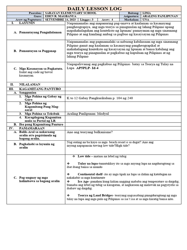 DLL Ap5 q1 Week 3 Day 4 | PDF