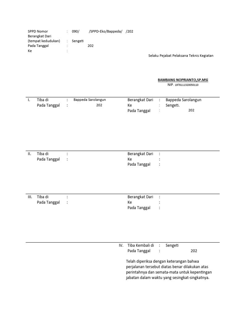 SPPD KOSONG BANDUNG Salinan | PDF