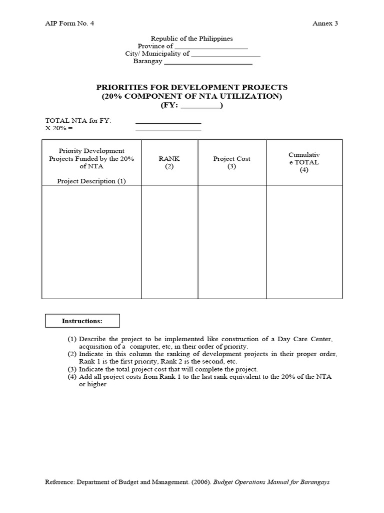 20% NTA Utilization Guidelines for Barangays | PDF