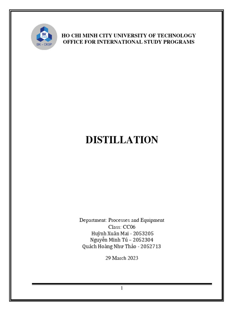 Distillation 1 | PDF | Distillation | Unit Operations