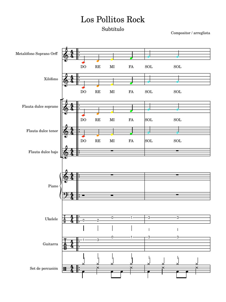 Los Pollitos Rock | PDF | Elementos de la música | Producción musical