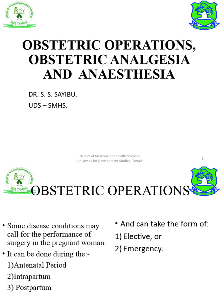OBST OPERATIONS - SMHS Logo | PDF | Childbirth | Medicine