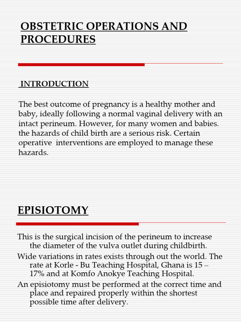 Obstetric Operations and Procedures - Complete | PDF | Childbirth ...
