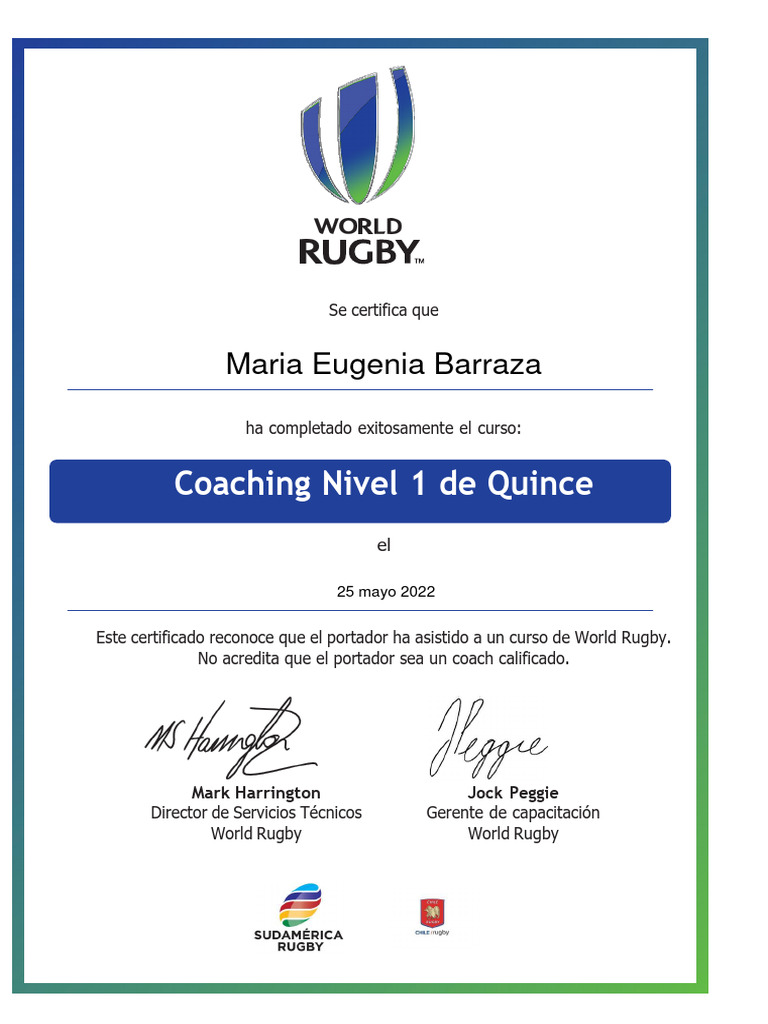 Level 1 Coaching 15-A-Side Certificate 2022-05-25 Barraza | PDF