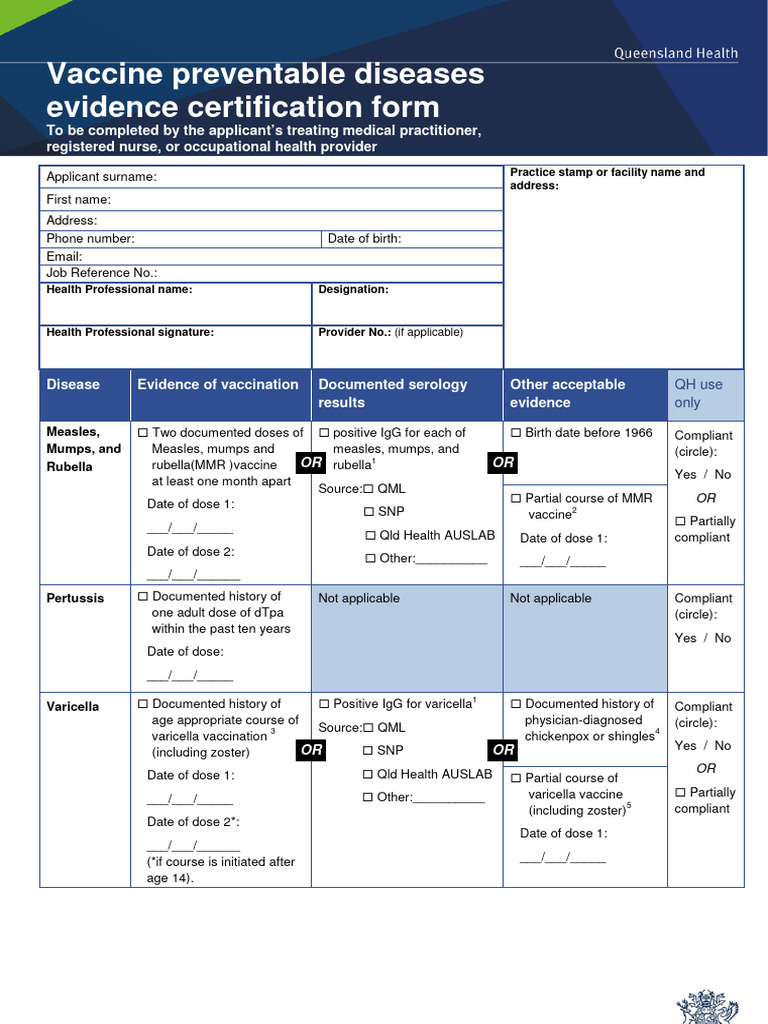 VPD Evidence Form | PDF | Vaccines | Children's Health