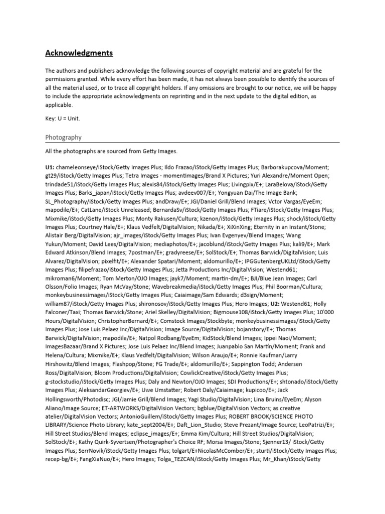 Evolve Digital Level 1 Student's Course Acknowledgments | PDF | Getty ...