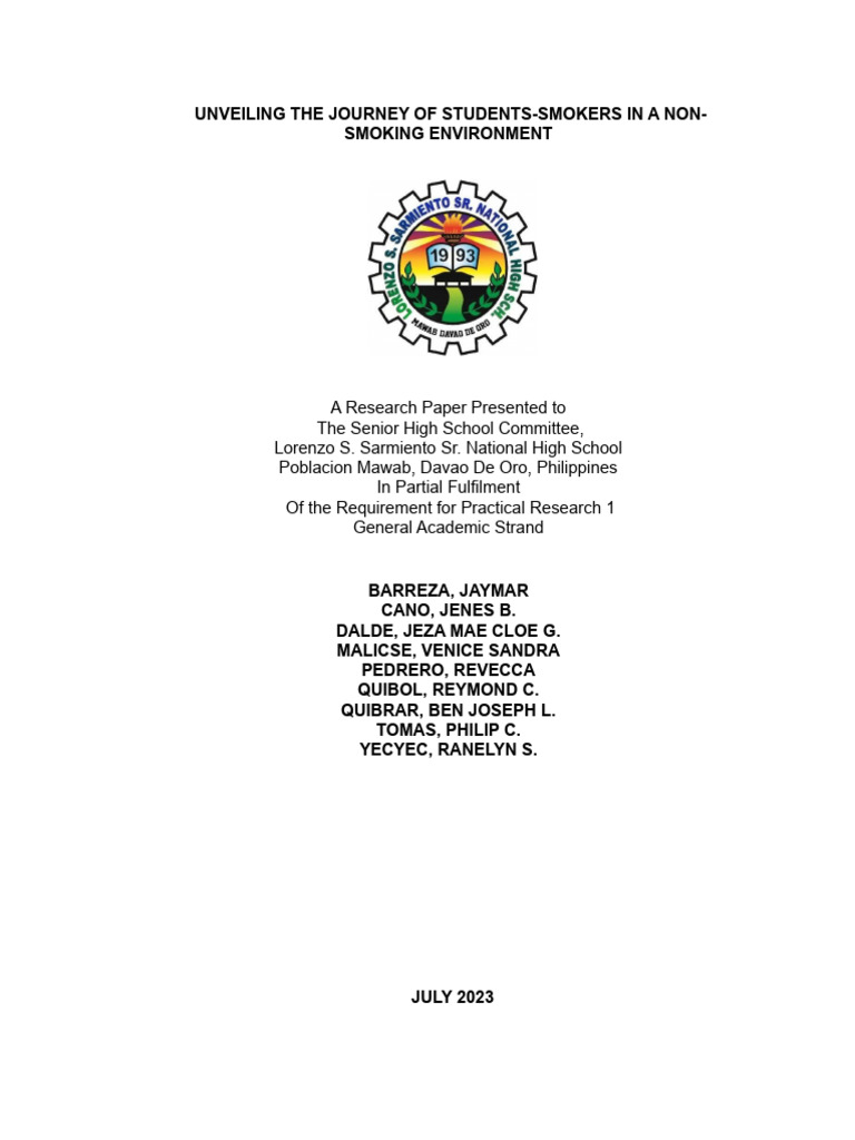 Pr1 Yecyec Manuscript Final Pdf Tobacco Smoking Addiction
