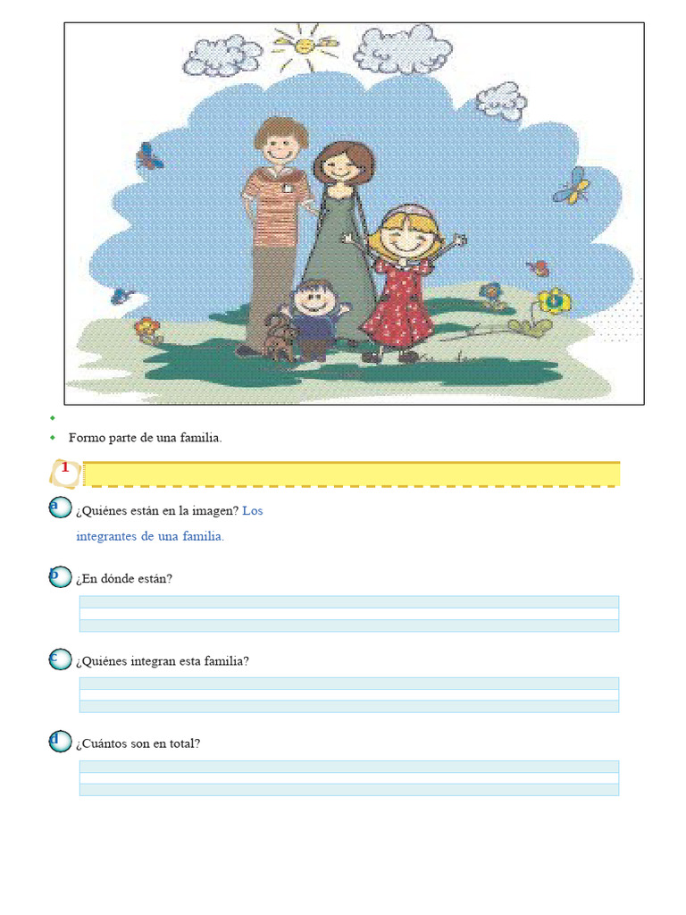La Familia para Primer Grado | PDF